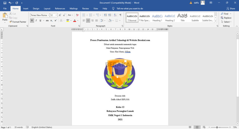 Cara Membuat Cover Makalah di Word untuk Pemula